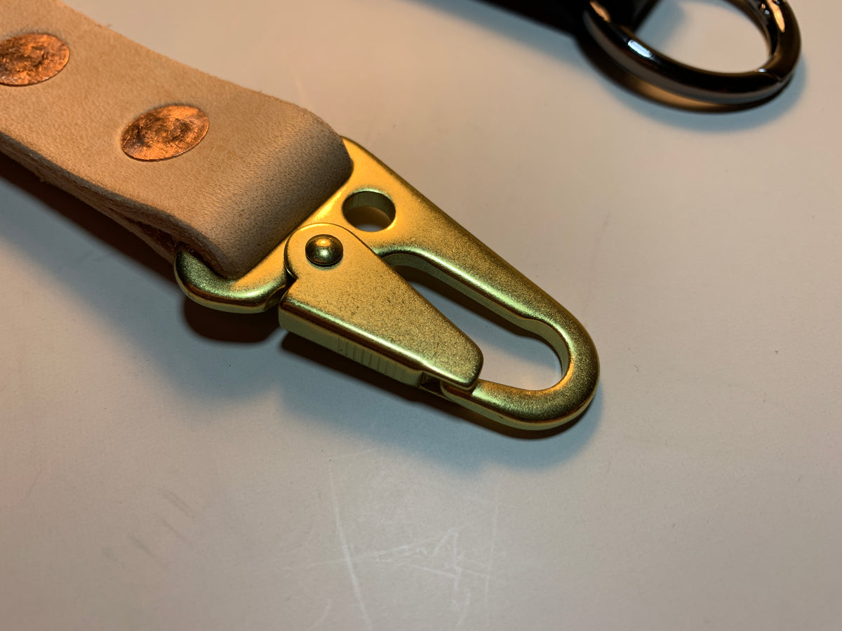 The "Ranger" Keychain with H&K sling clip – Black Feather Wood & Leather